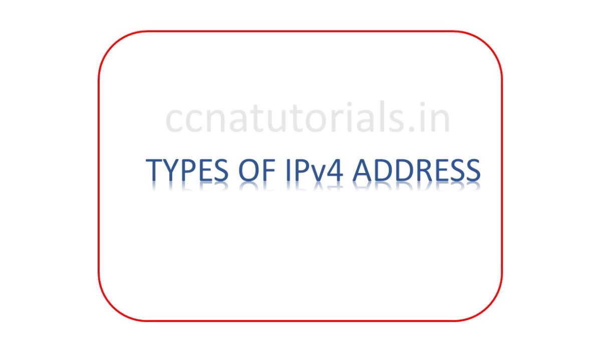 Types Of Ipv4 Address In Computer Networking Ccna Tutorials