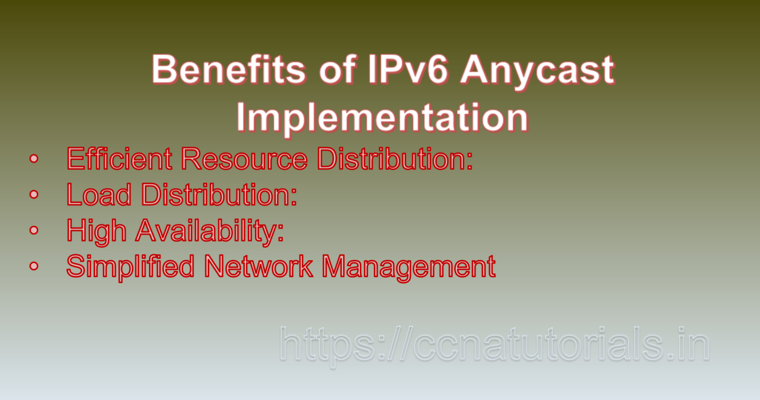 Ipv6 Anycast Implementation Ccna Tutorials