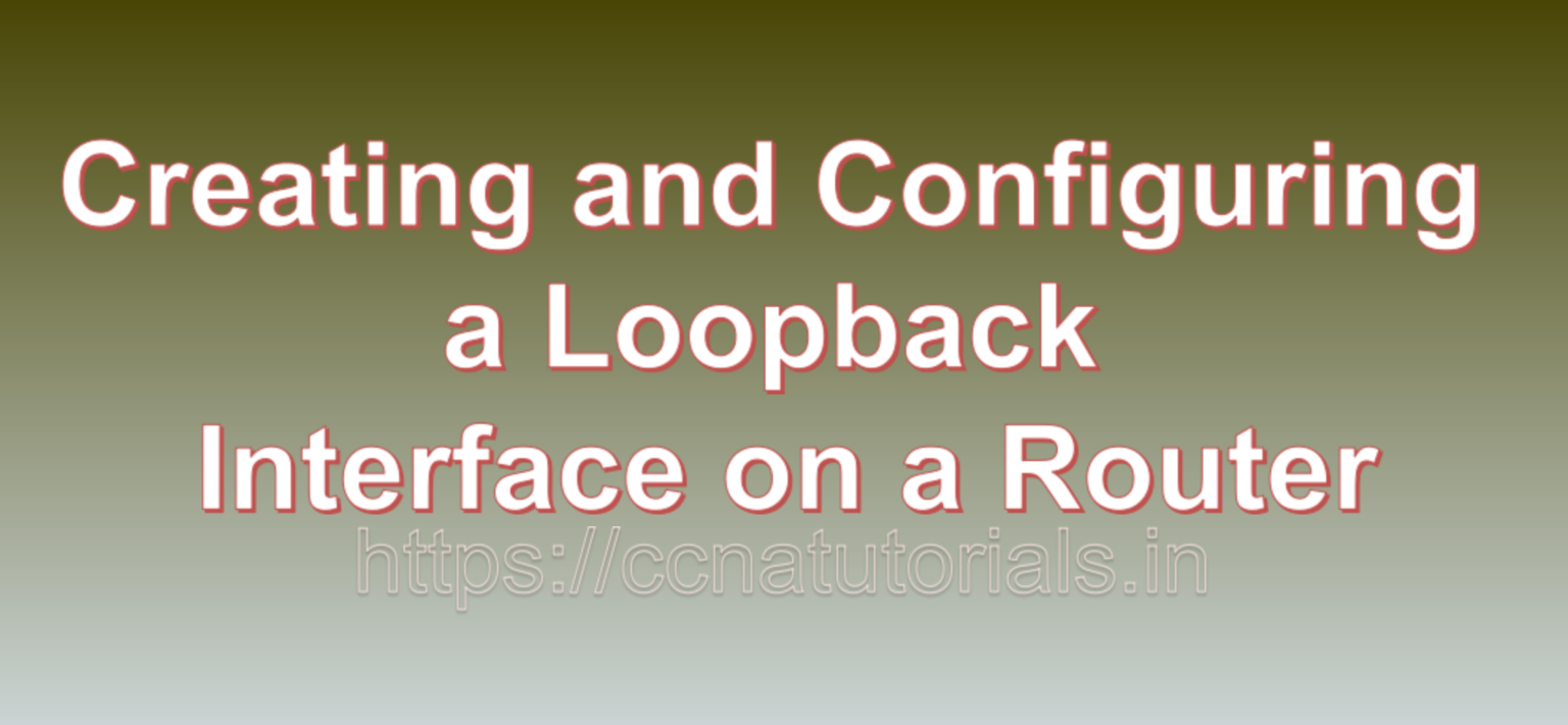 Creating And Configuring A Loopback Interface On A Router Ccna Tutorials